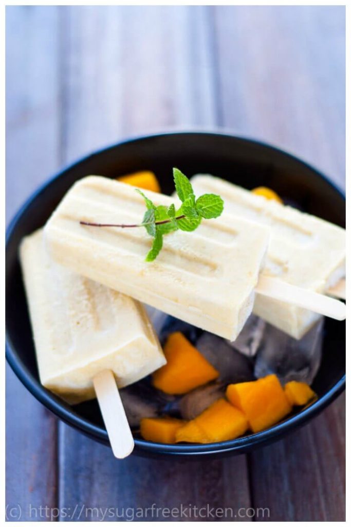 Mango Coconut Popsicles Recipe | My Sugar Free Kitchen
