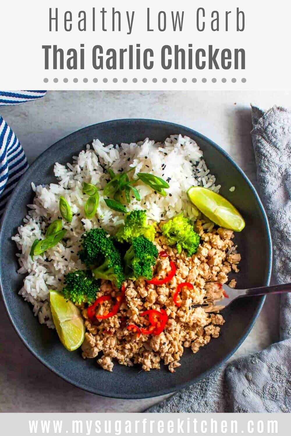 Healthy Thai Garlic Chicken (Low Carb Option) | My Sugar Free Kitchen