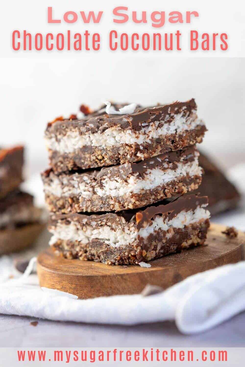 Healthy Chocolate Coconut Bars | My Sugar Free Kitchen