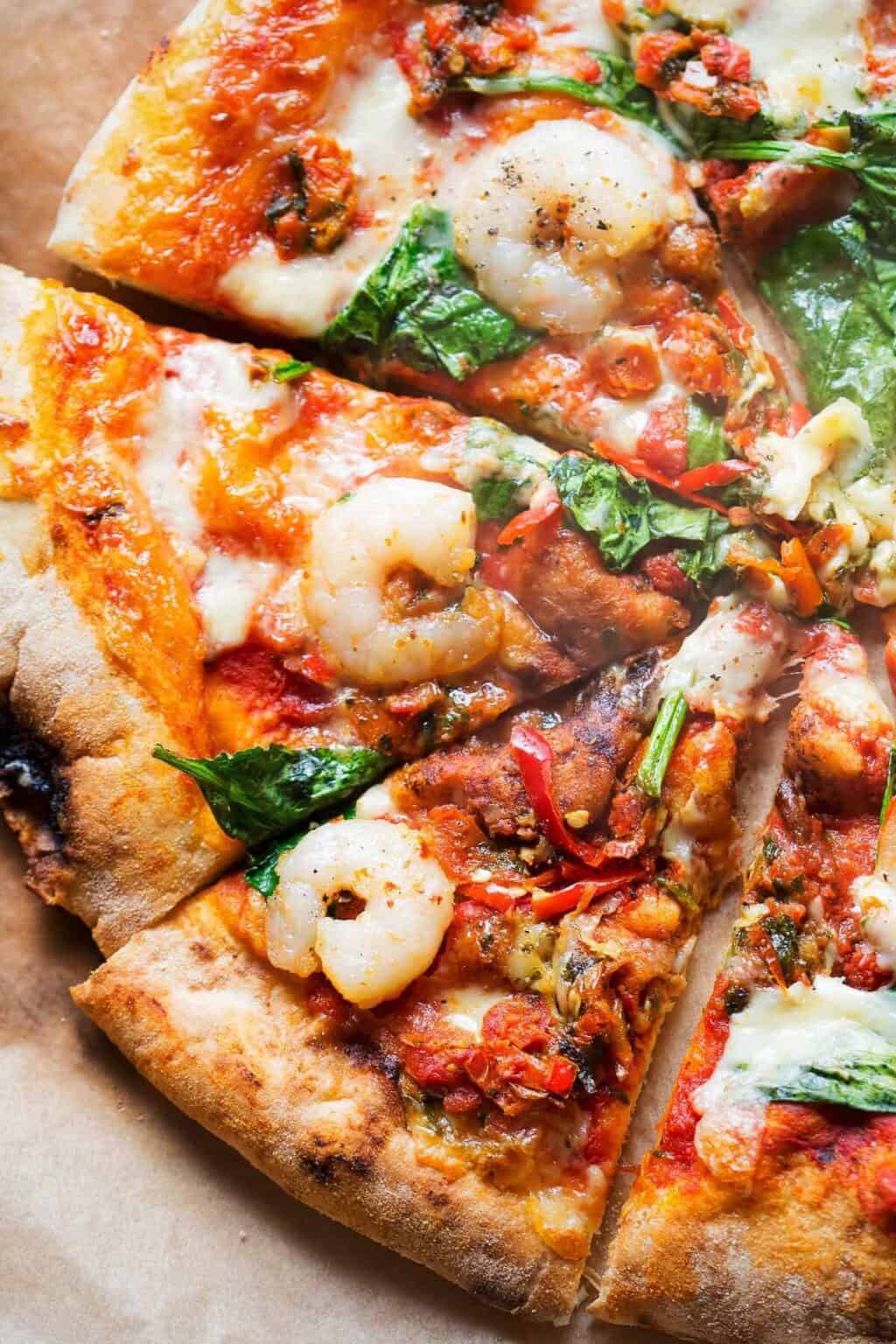 Garlic Prawn Pizza (Light and Crispy) | My Sugar Free Kitchen