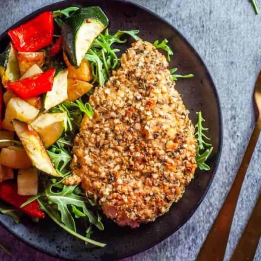 Herb and Quinoa Crusted Chicken & Vegetables | My Sugar Free Kitchen