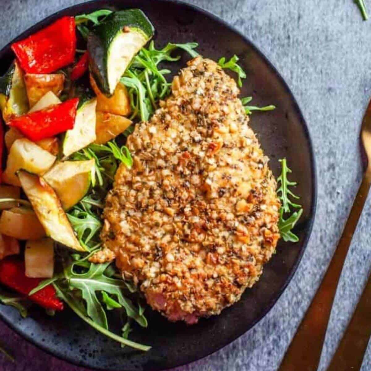 Herb and Quinoa Crusted Chicken & Vegetables | My Sugar Free Kitchen