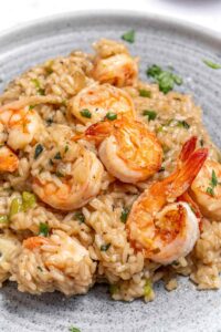 Creamy Garlic Prawn Risotto (Low Calorie!)